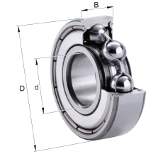 FAG deep groove ball bearing 6201-C-2Z